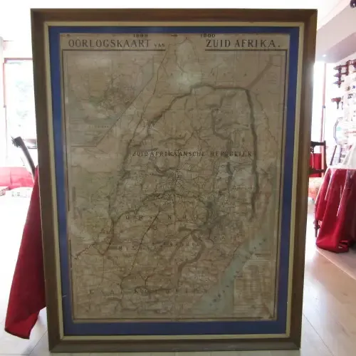 Boer War map of Zuid-Afrika showing British Troop movement used in ZAR ...