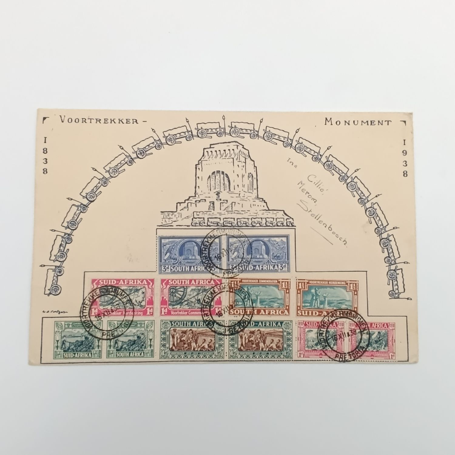 South Africa 16 December 1938 Voortrekker Centenary cover with SACC 75 ...