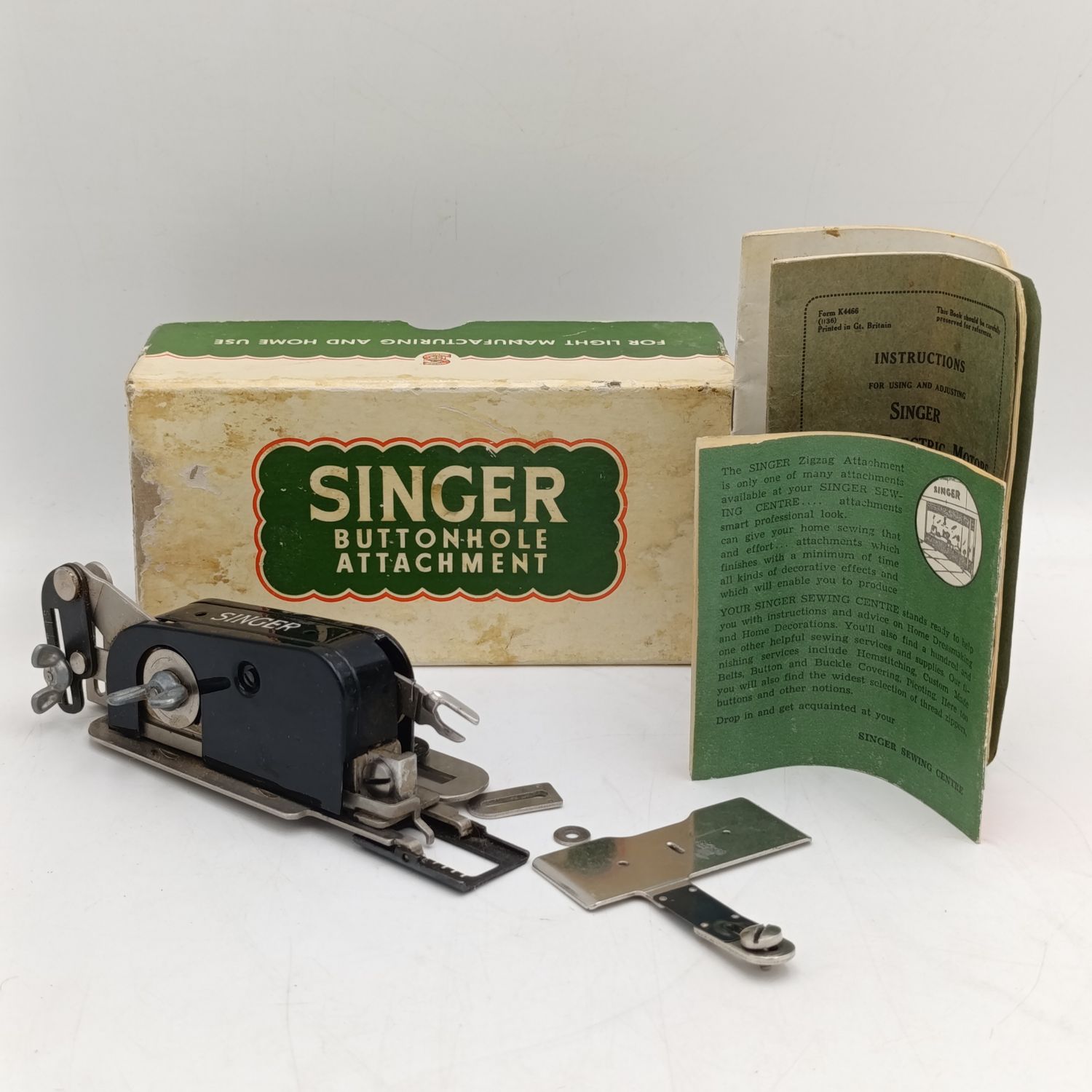 Vintage Singer buttonhole attachment in box
