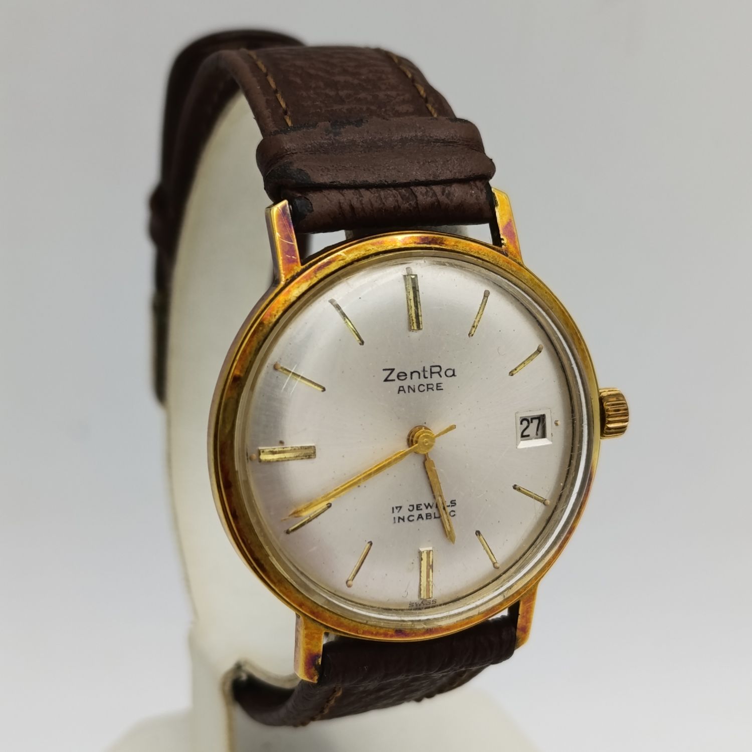 Vintage Zentra manual wind men's watch - working