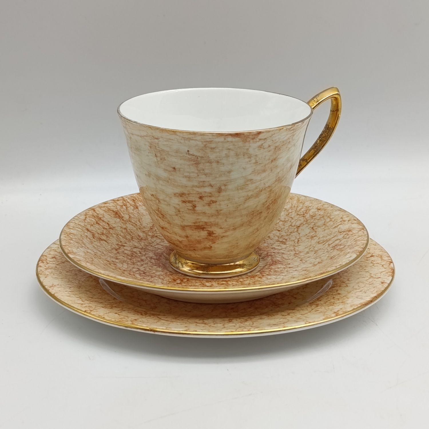 Vintage Royal Albert Gossamer porcelain trio - orange