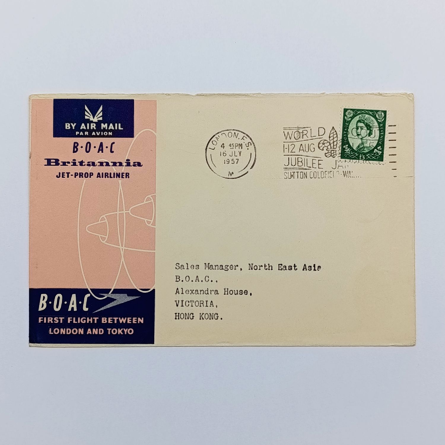 Flight Cover BOAC First Flight between London & Tokyo 16 July 1957 and ...