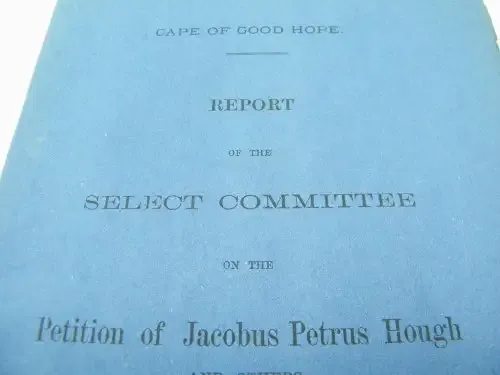 1887 Cape of Good Hope report of the select committee on the petition ...