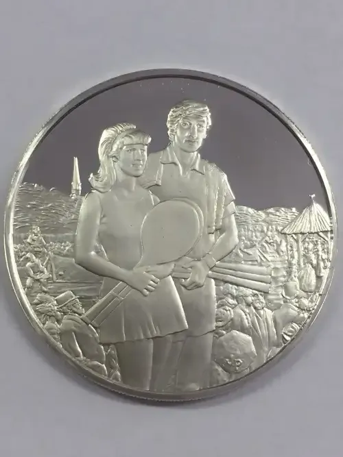 Sterling silver proof medallion honoring the Centenary of Wimbledon ...
