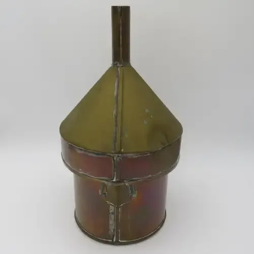 Antique brass funnel with military markings
