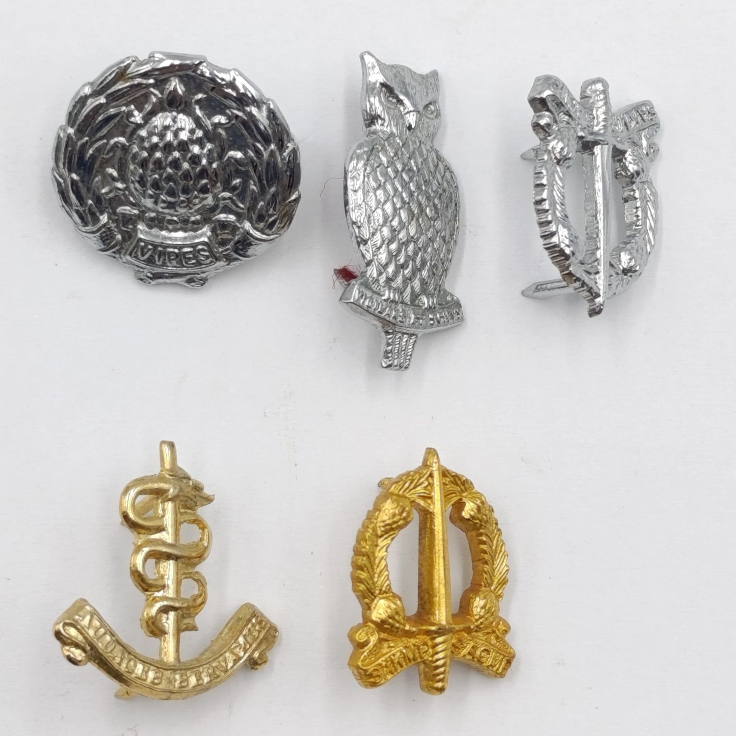 Lot of 5 SADF dress collar badges