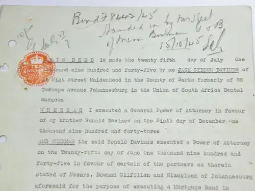 Deed of Ratification 1947 England - Scorer and Harris Notaries - as per ...