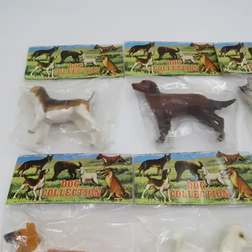 Vintage set of 6 collectible plastic dogs