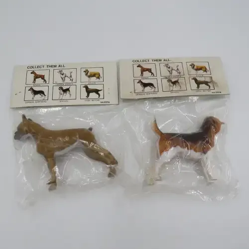 Vintage set of 6 collectible plastic dogs