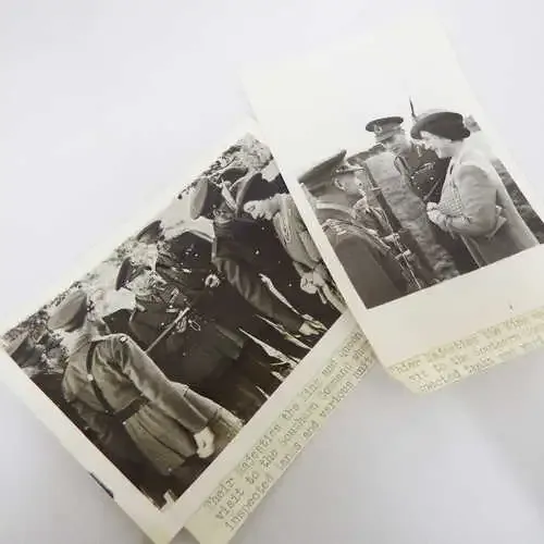Lot of 2 photos of George 6 inspecting the troops - WW2