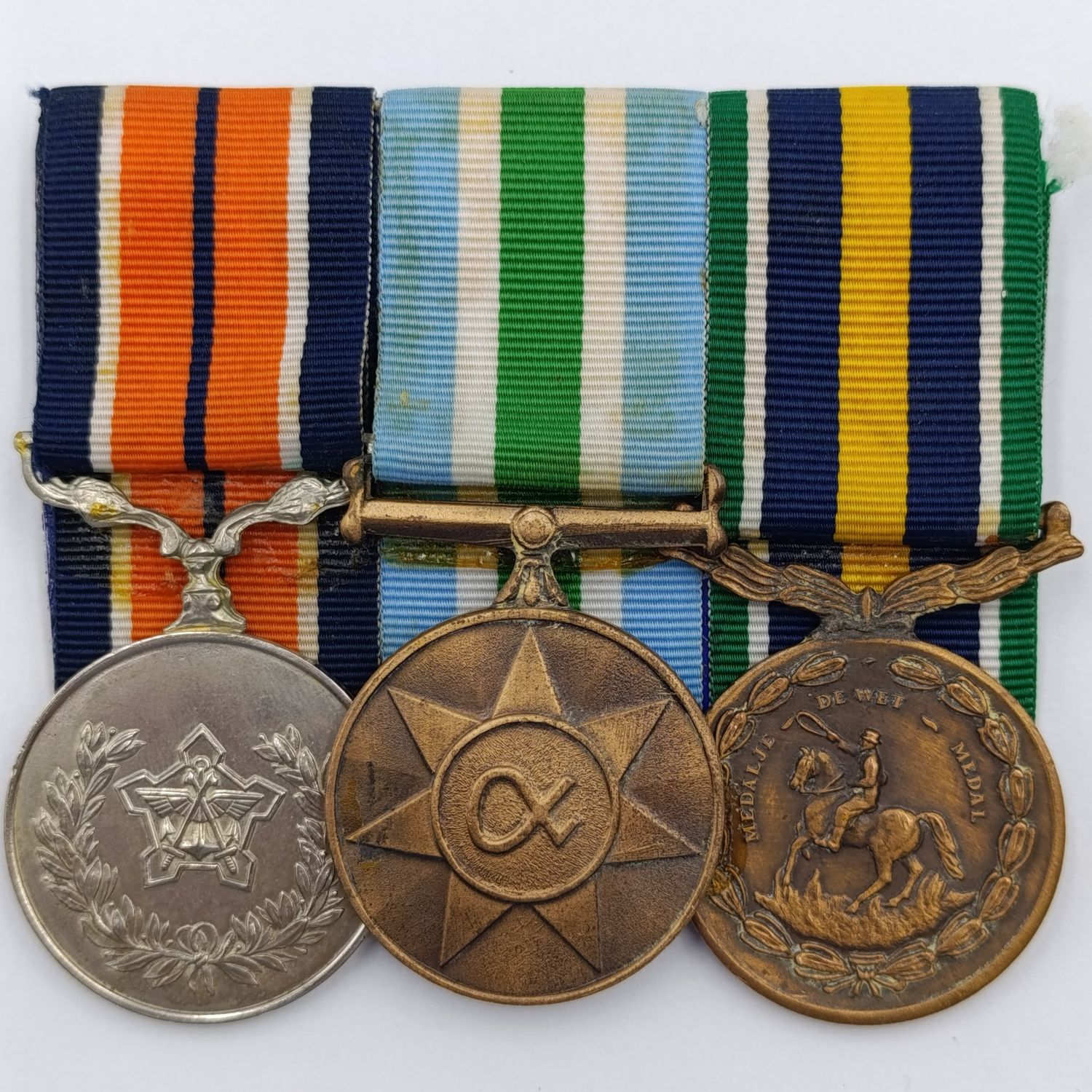 Set of 3 SADF medals including De Wet medal #655