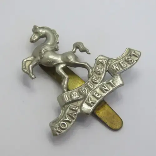 Royal West Kent cap badge with slide - WW1