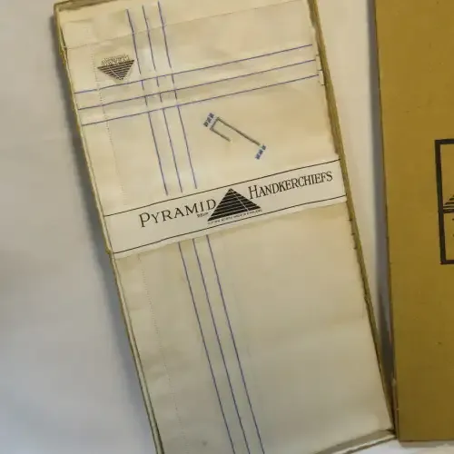Pair of unused Pyramid cotton vintage handkerchiefs plus extra silk ...