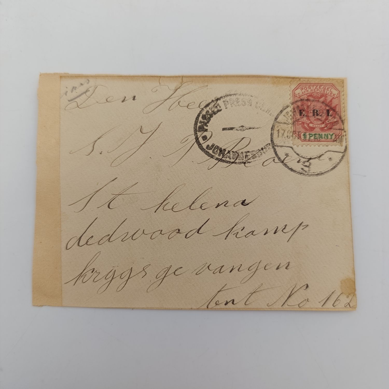 Pair of War P.O.W fronts stuck back to back one side from Vereeniging ...