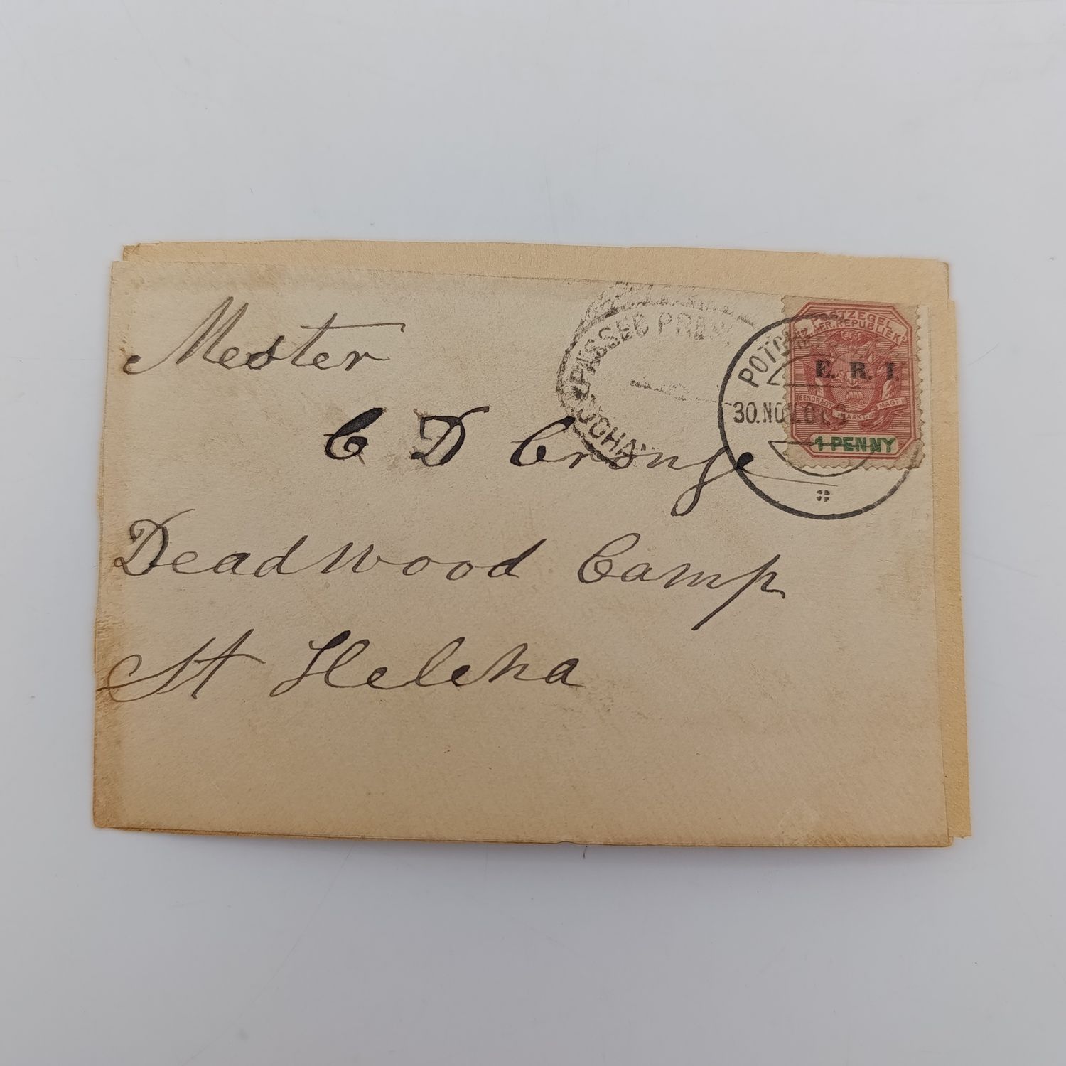 Pair of Boer War POW fronts stuck back to back - one side to CJ Visser ...