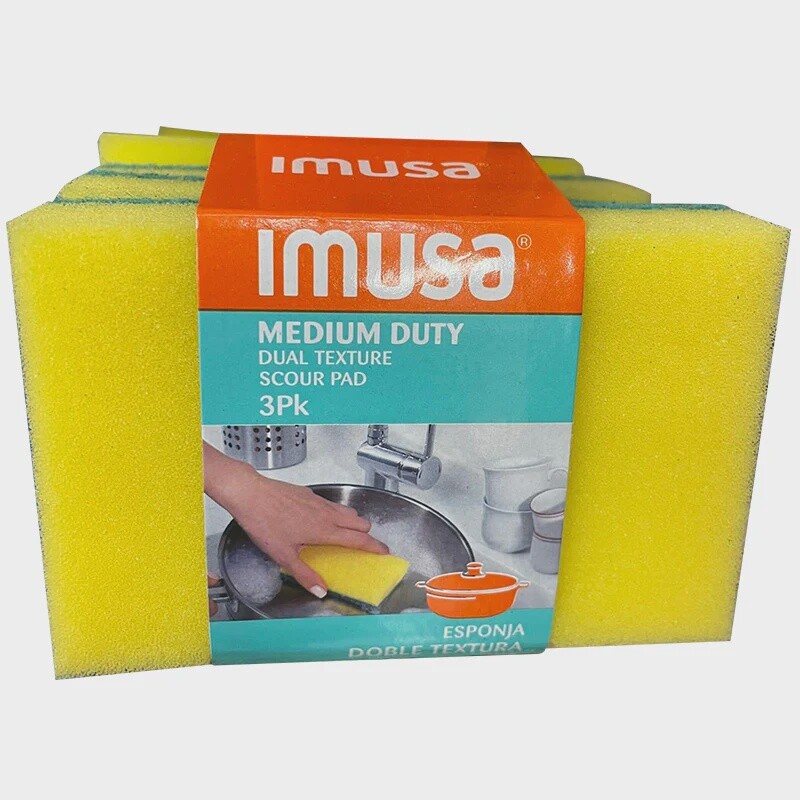 Double Texture Scouring Pad 2pk / Esponja Doble Textura Imusa
