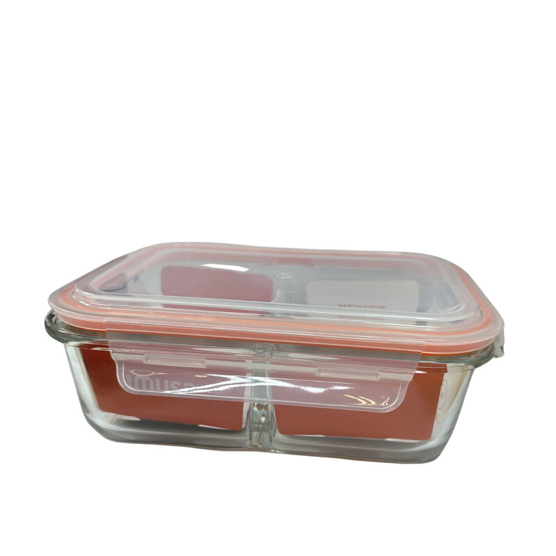 Rectangular Glass Food Container with Divisions / Contenedor Comida ...