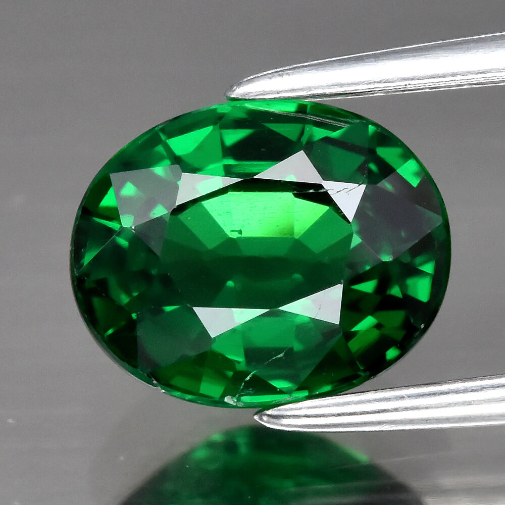 1.58ct 7.5x6mm VS Oval Natural Shocking Green Tsavorite Garnet Tanzania ...