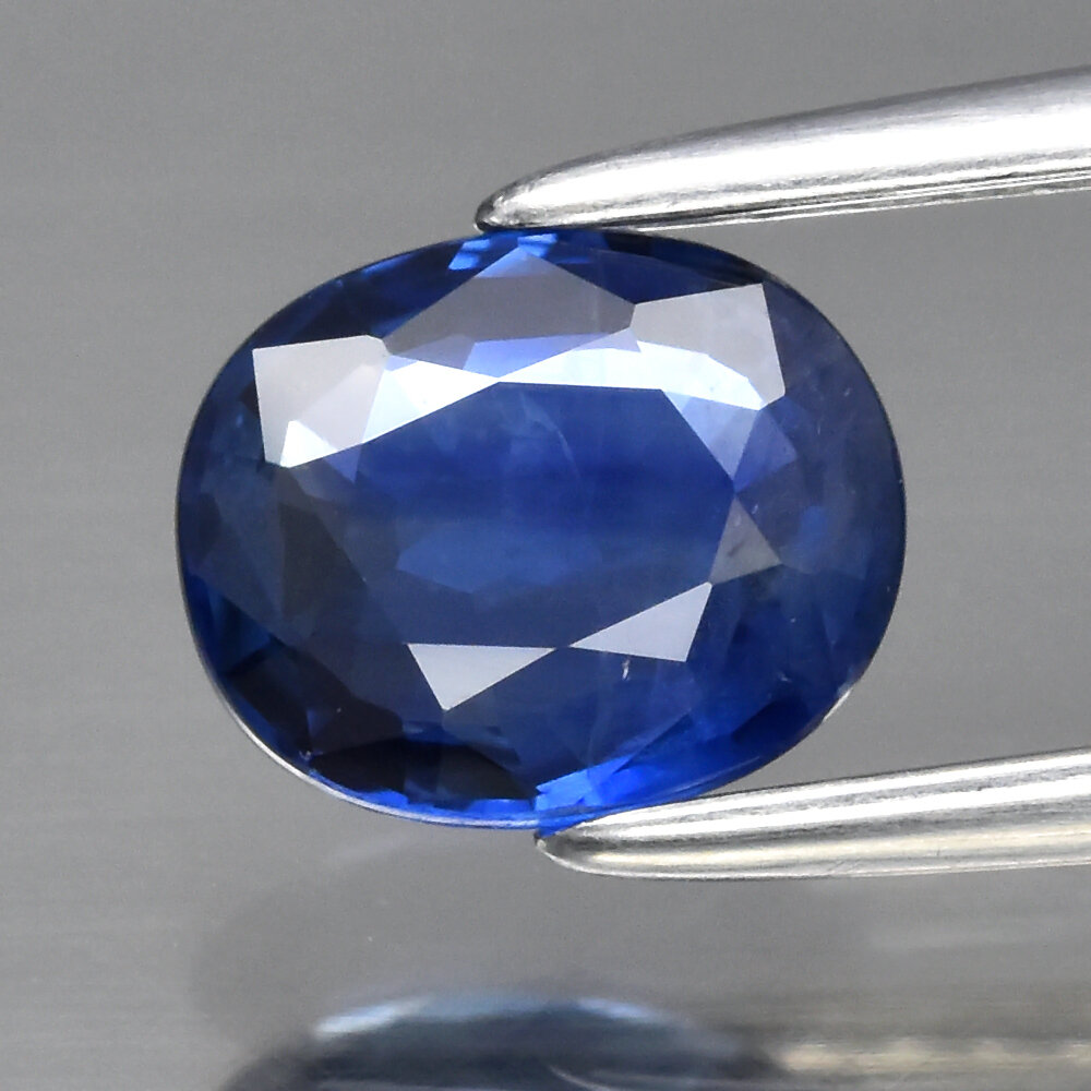 0.80ct 6.3x5.2mm Oval Cobalt Blue Color Sapphire Unheated Mozambique