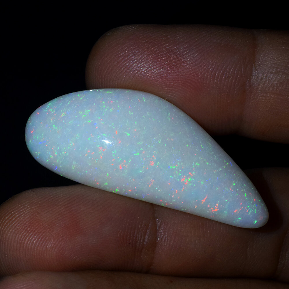 Rare! 31.10ct Free Form Cabochon Natural Play-of-Color White Opal ...