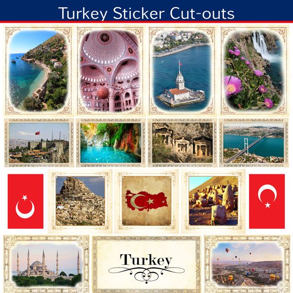 SC Turkey Sightseeing Picture Cut Outs 12x12