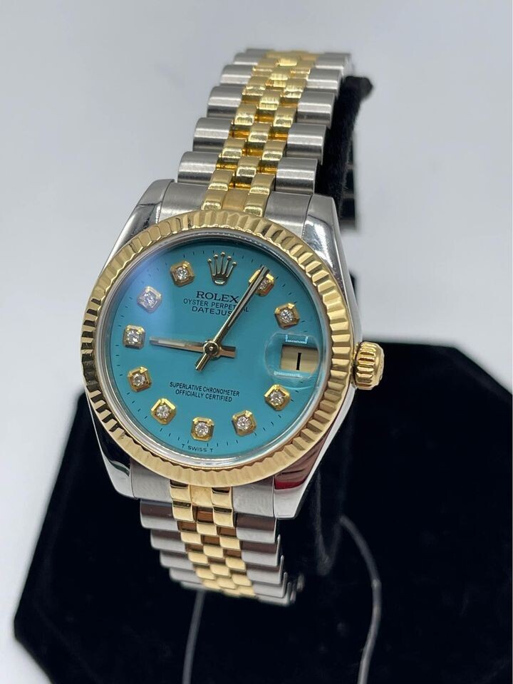 Rolex Datejust Midsize 31mm W/ Custom “Tiffany” Blue Diamond Dial ...