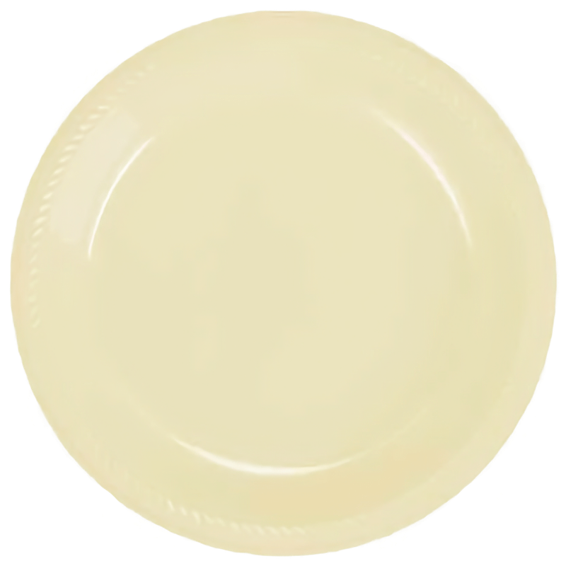 7 Inch Plastic Ivory Plates 20 Count