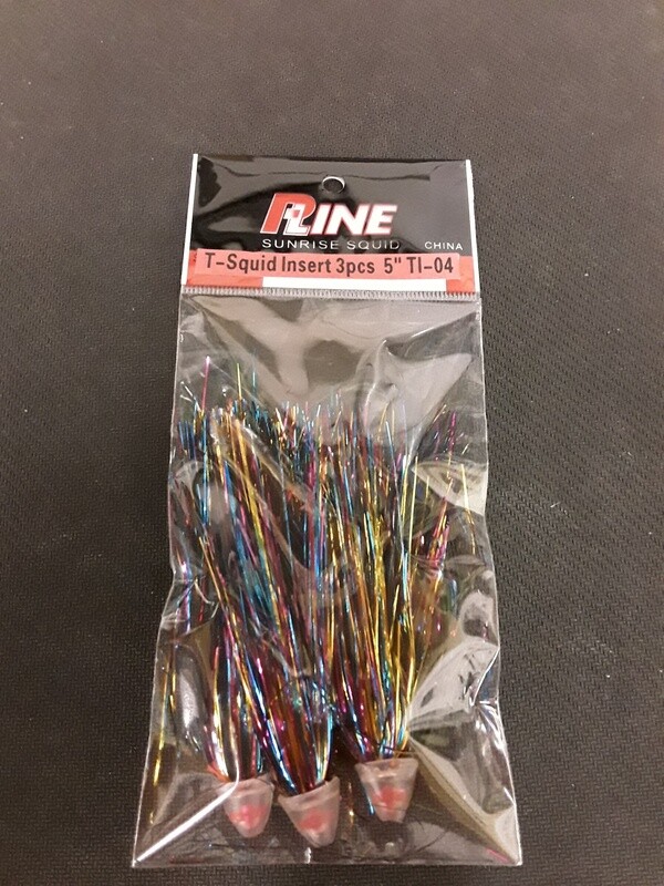 P-Line 5" T-Squid Insert 3pk Rainbow