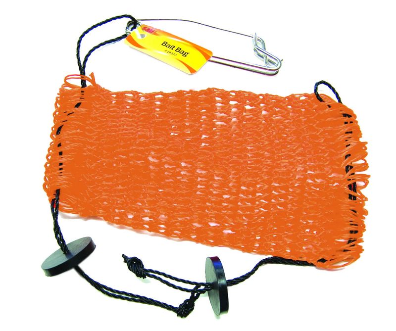SMI Bait Bag Mesh Double Draw 12" x 11" Orange | Durable Bait Storage ...