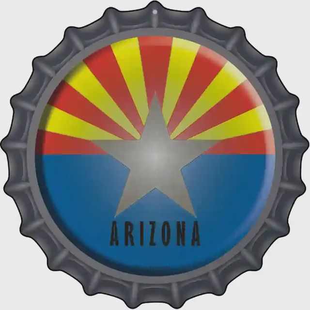 Arizona Bottle Cap Sign – Historical Flags – AZ Flags Galore and More Store