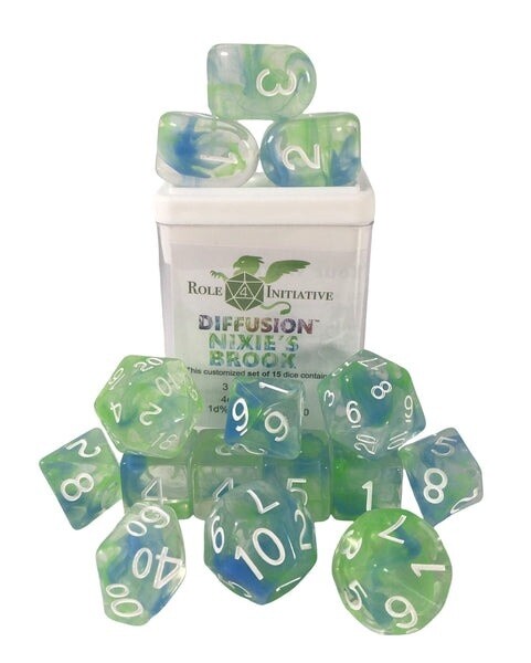 Nixie's Brook Set of 15 Polyhedral Dice with Arch'd4