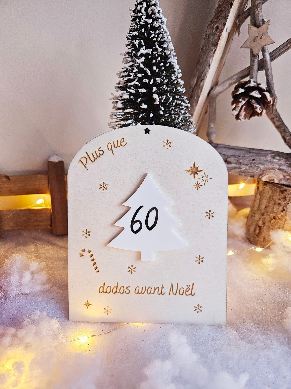 Plaque décompte de Noël Sapin