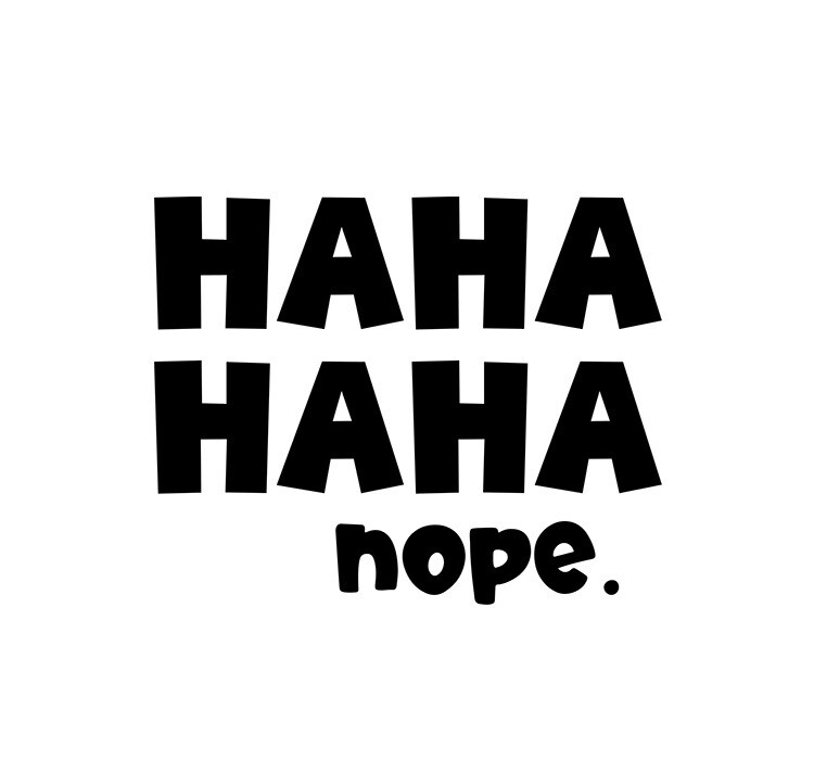 Bügelbild -HaHa Nope 13x10cm