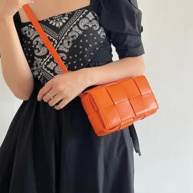 Braided Crossbody Bag in Vegan Leather