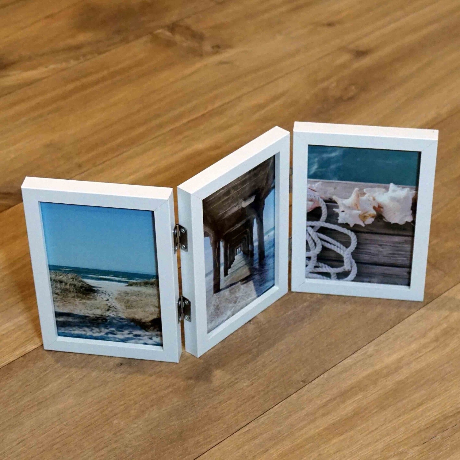 Triple Frame Hinged White 4x6