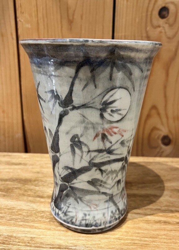 Johnson Bamboo and Moon Vase