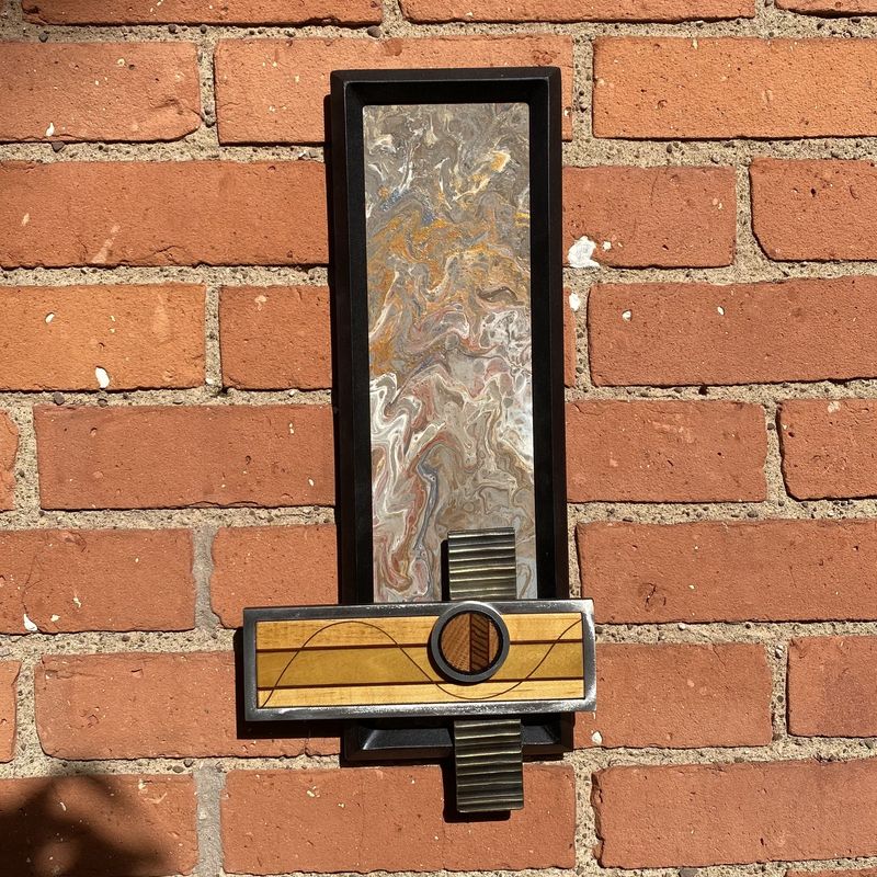 Gaiger Wall Sculpture Rectangle Wood and Metal 6