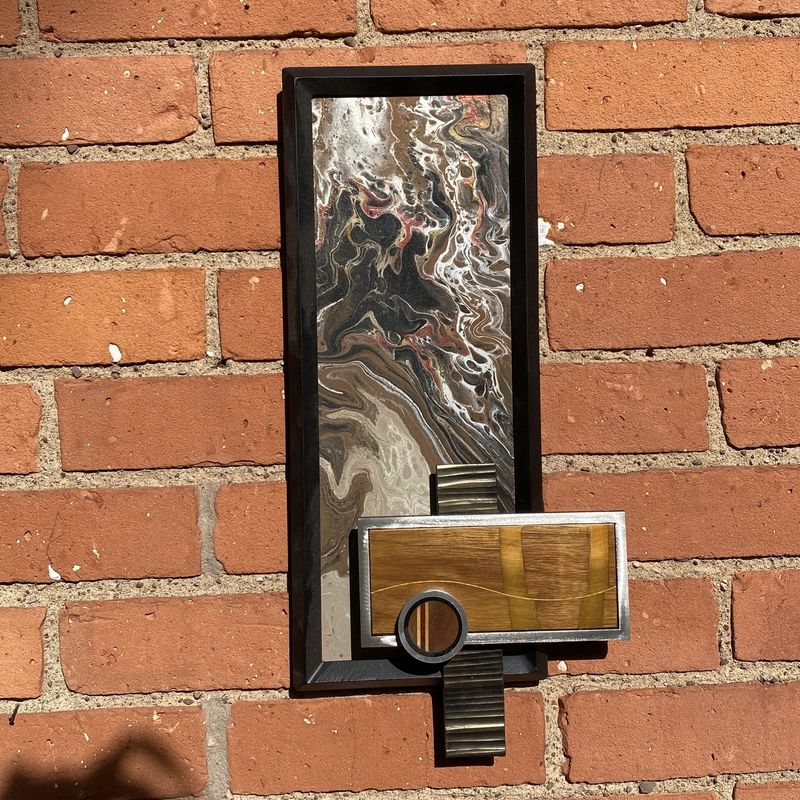 Gaiger Wall Sculpture Rectangle Wood and Metal 3