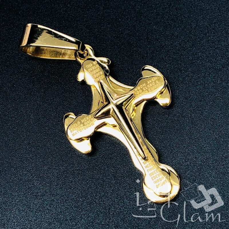 Stainless Steel 2D Scripture Cross Pendant