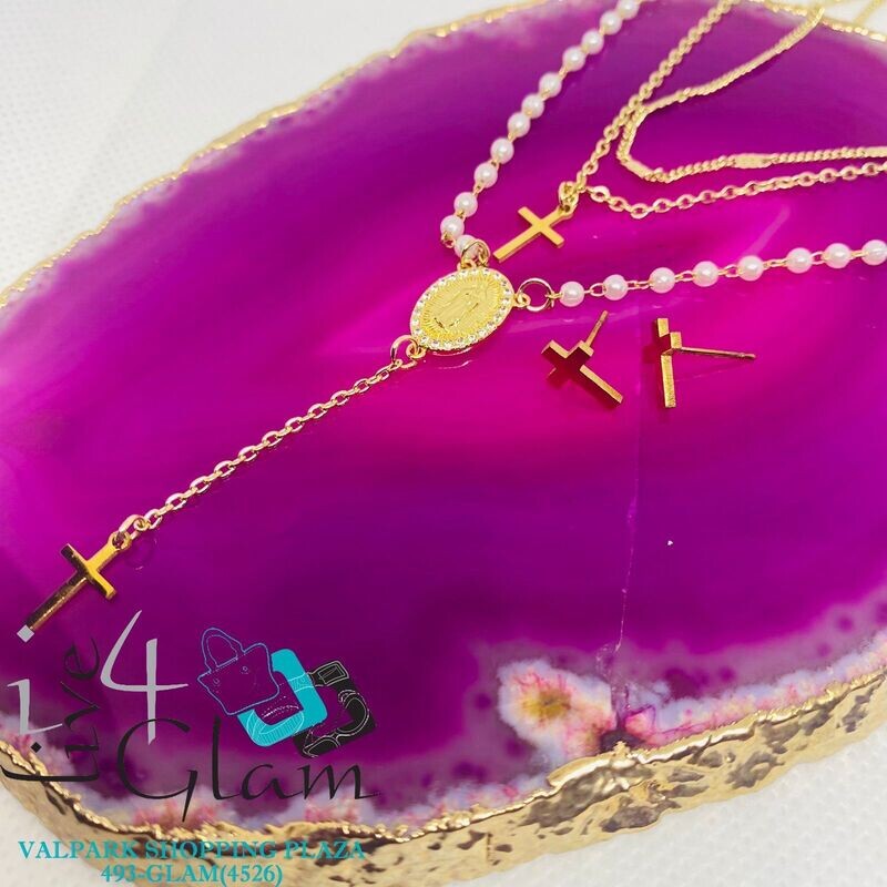 Stainless Steel Rosary Layered Chain Set