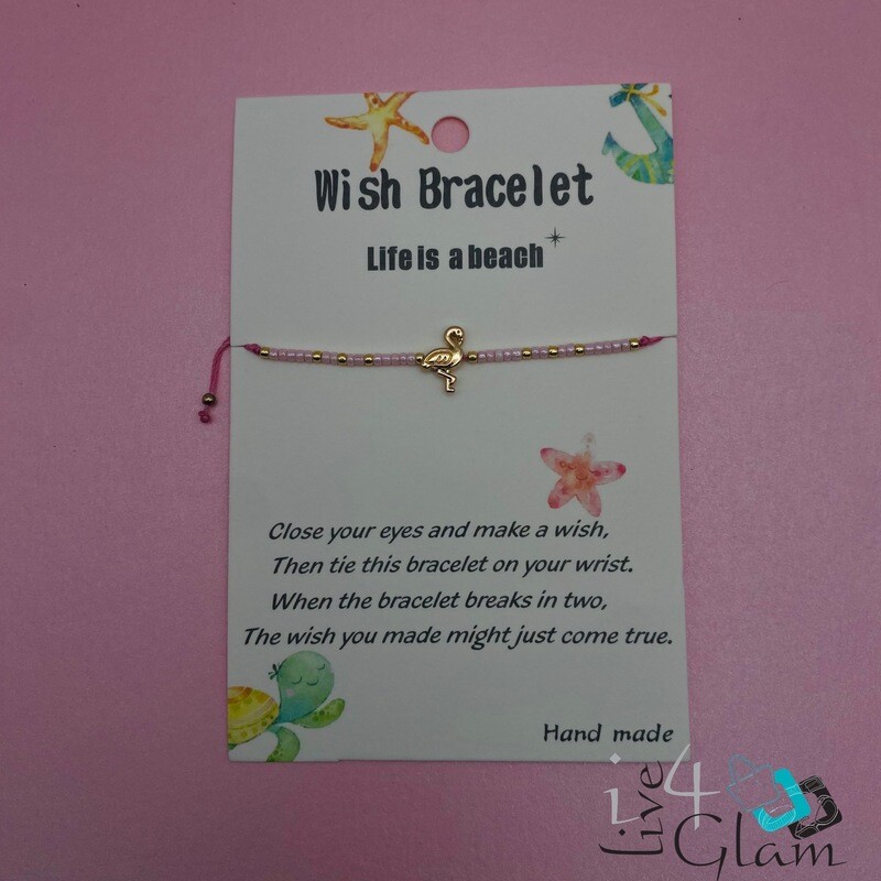 Wish Flamingo Pull String Bracelet