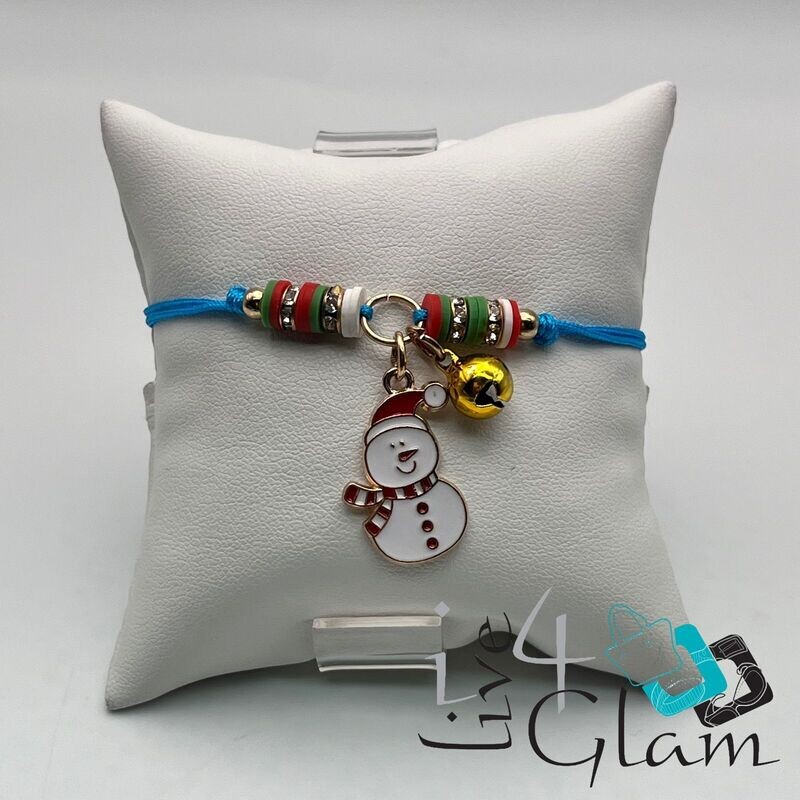 Snowman Pull String Bracelet w Bell