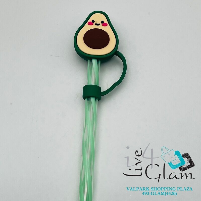 Avocado Straw Cover w Straw
