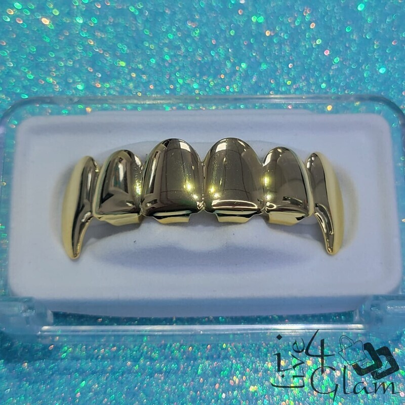 Plain Vampire Gold Grillz Top