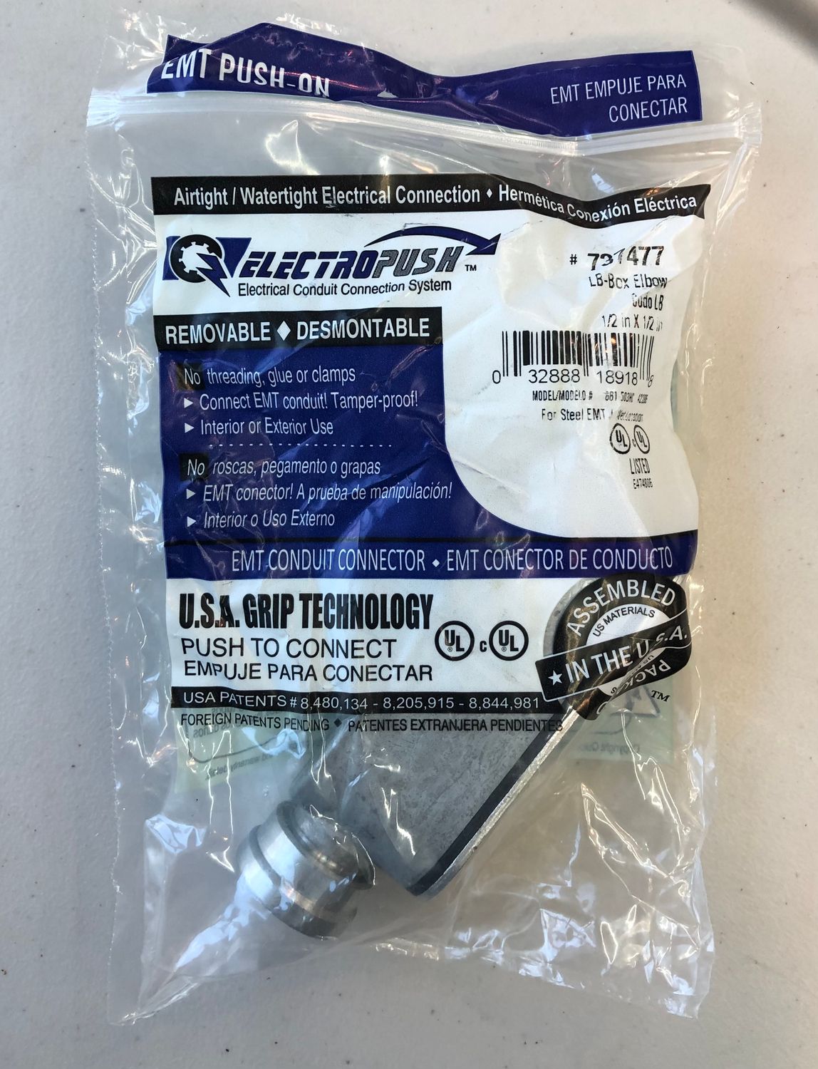 1/2" LB-Box Elbow - EMT Conduit Connector