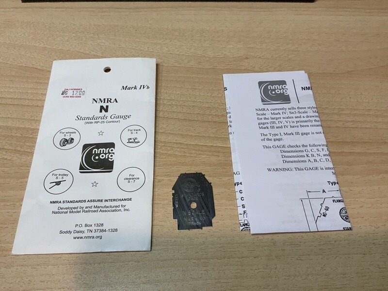 NMRA N Scale Standards Gauge Mark IVb W/RP-25 Contour)