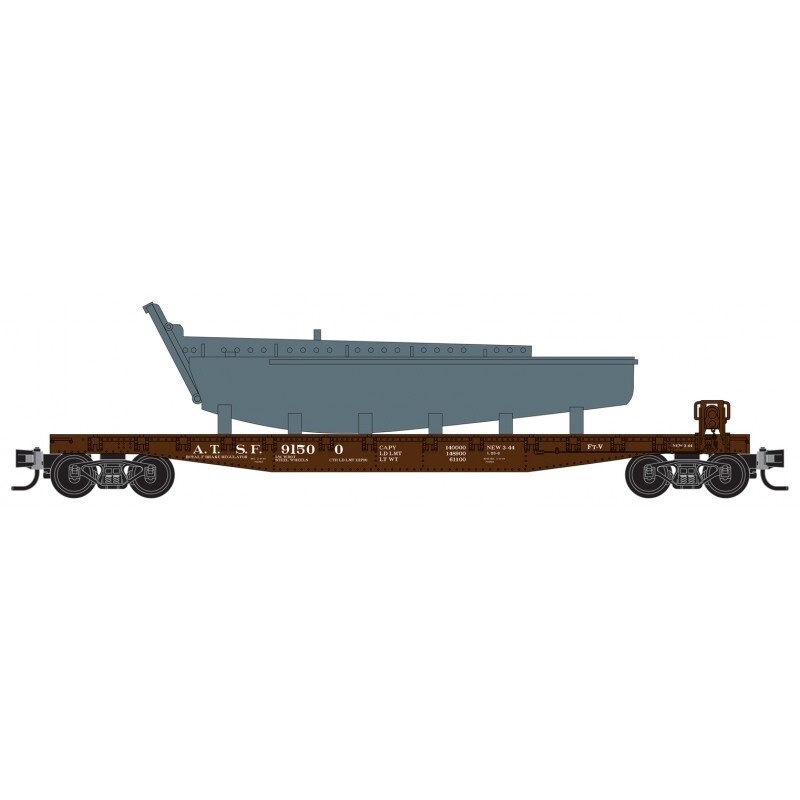 Micro-Trains 045 00 750 ATSF Flatcar with Boat Load