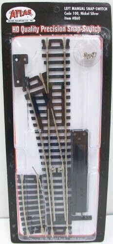 Atlas HO 860 Code 100 Nickel Silver Left Hand Manual Snap Switch Turnout