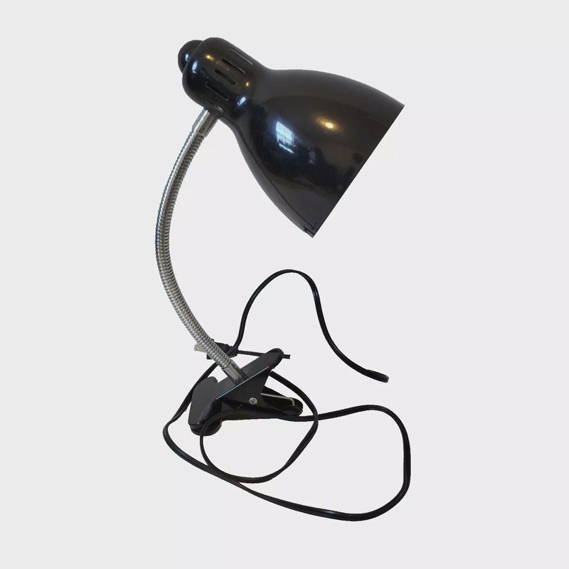 Used Intertek Gooseneck Clip-on Desk Lamp 360°Rotation Plug-in