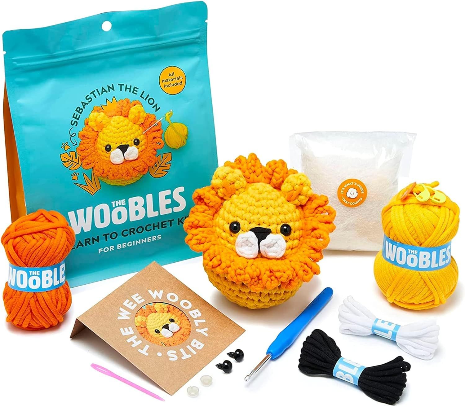 The Woobles Crochet Kit - Sebastian the Lion